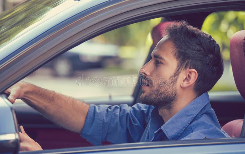 Man Driving Modern Sport Car Stock Photo - Image of copy, beam: 9942212