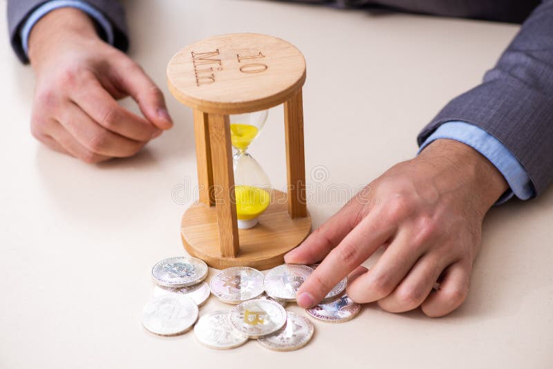Young Man Earning Money Via Internet in Time Management Concept Stock ...