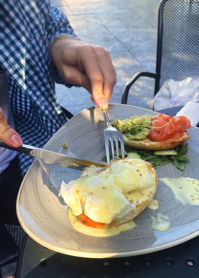 Man Eating Breakfast in a Cafe Stock Photo - Image of fresh, food ...