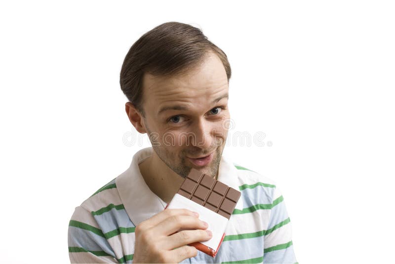 Making Faces while Eating Chocolate Stock Photo - Image of sweet ...