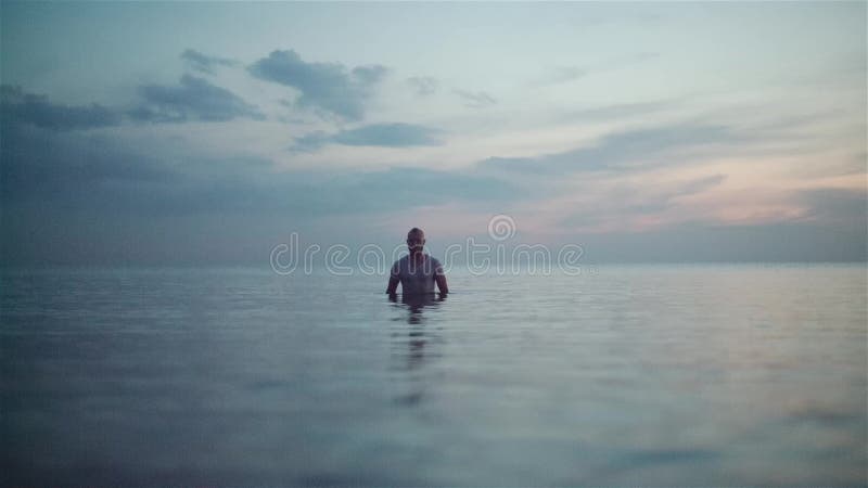 Young Man Emerging from Water Stock Footage - Video of young, ocean ...