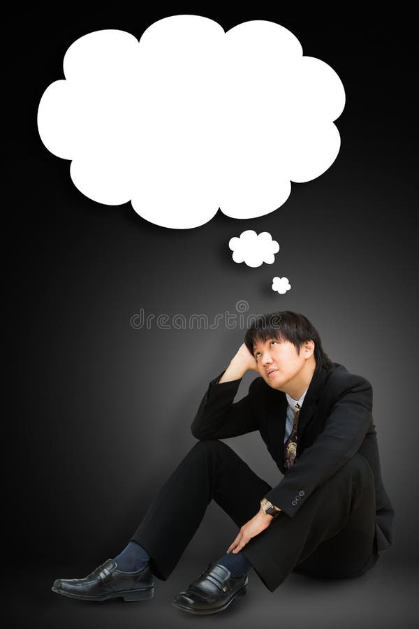 Young Man with a Empty Speech Bubble Over His Head Stock Illustration ...