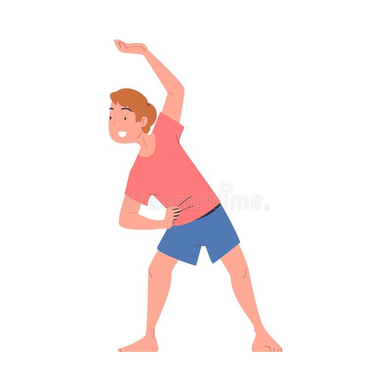 Young Man Engaged in Sport Activity Doing Physical Exercise Vector ...