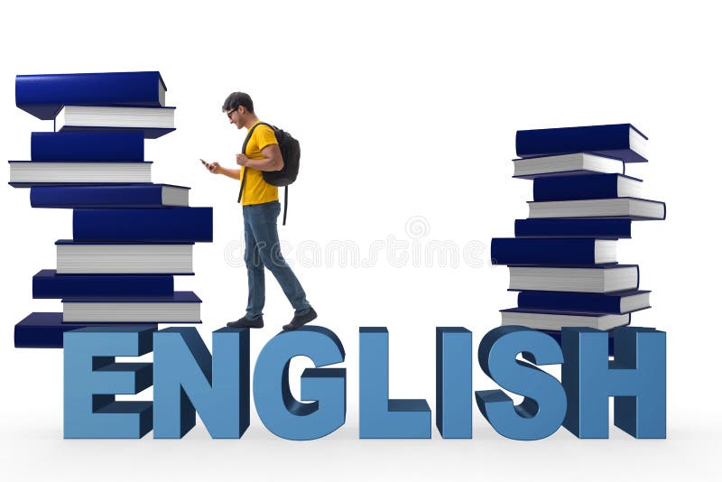 The Young Man in English Studying Learning Concept Stock Image - Image ...