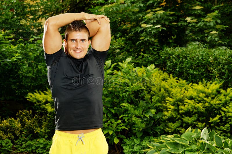 Young man exercisess stock photo. Image of sport, person - 41335998