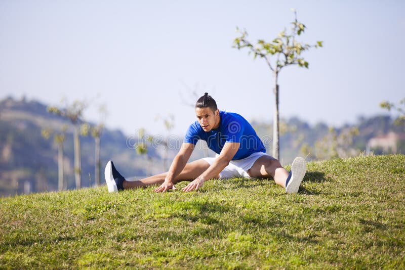 Young Man Exercising Outdoor Stock Photo - Image of lisbon, stretch ...