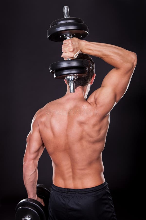 Young Man Exercising with Weightlift Stock Photo - Image of muscular ...