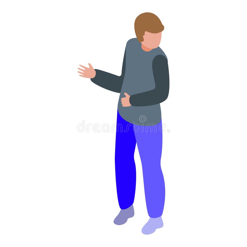 Young Man Explaining Something Using Hand Gestures Stock Illustration ...