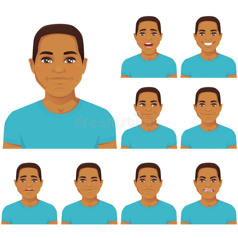 Young man expression set stock vector. Illustration of happy - 83824552