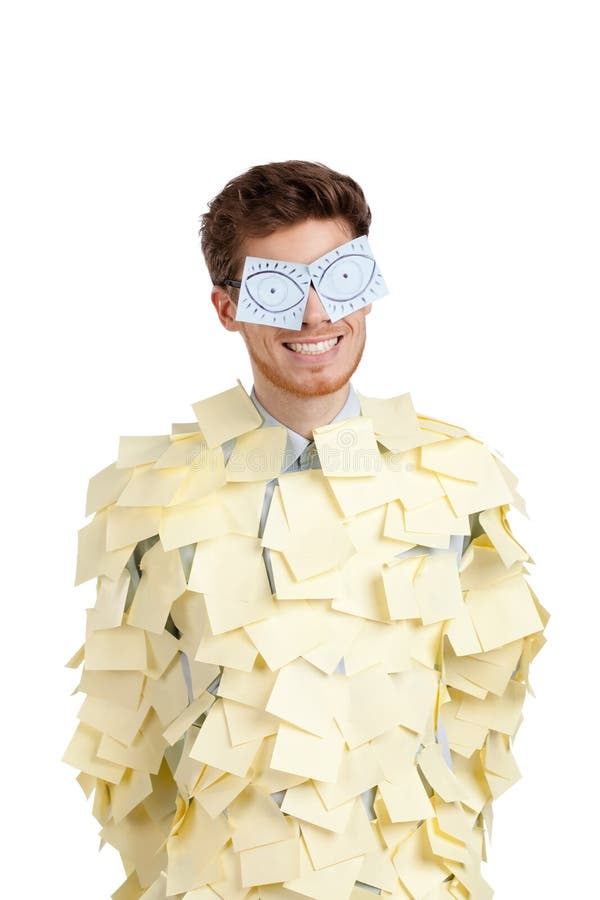 Young Man with Eyes Painted on Stickers Stock Photo - Image of eyes ...