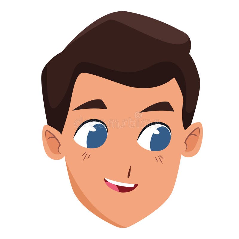 Young Man Face Smiling Cartoon Isolated Stock Vector - Illustration of ... Young Man Face Smiling Cartoon Isolated Stock Vector - Illustration of ...