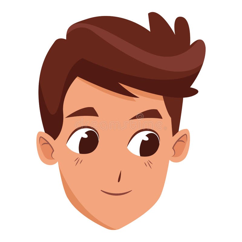 Young Man Face Smiling Cartoon Isolated Stock Vector - Illustration of ... Young Man Face Smiling Cartoon Isolated Stock Vector - Illustration of ...