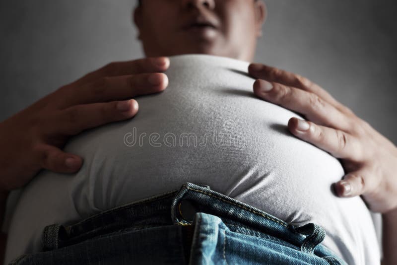 Young men with fat belly stock photo. Image of exercise - 224786430