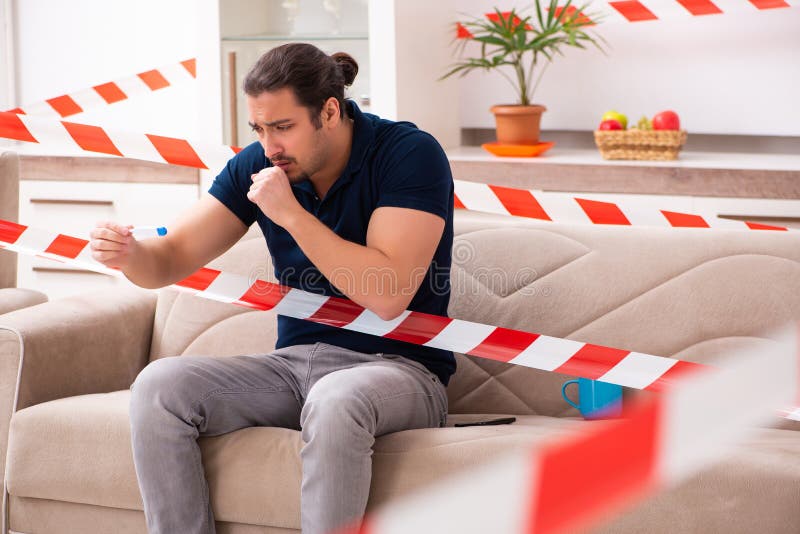 Young Man Feeling Bored at Home in Self-isolation Concept Stock Photo ...