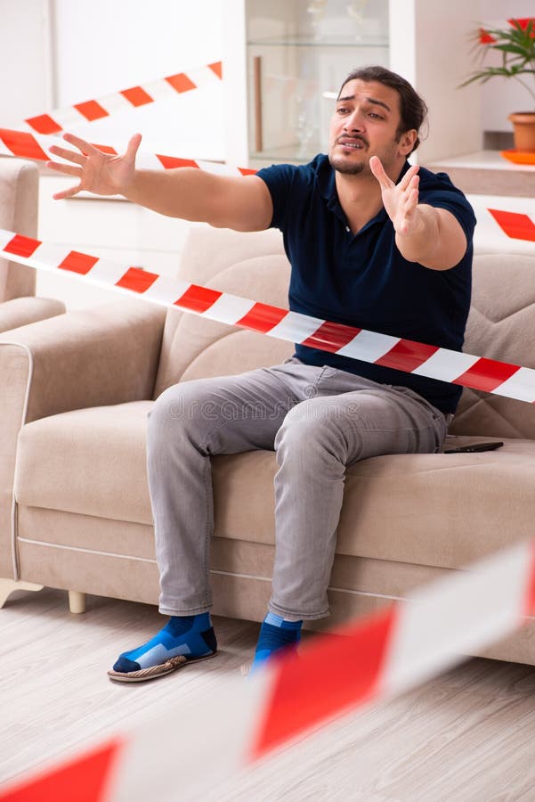 Young Man Feeling Bored at Home in Self-isolation Concept Stock Image ...