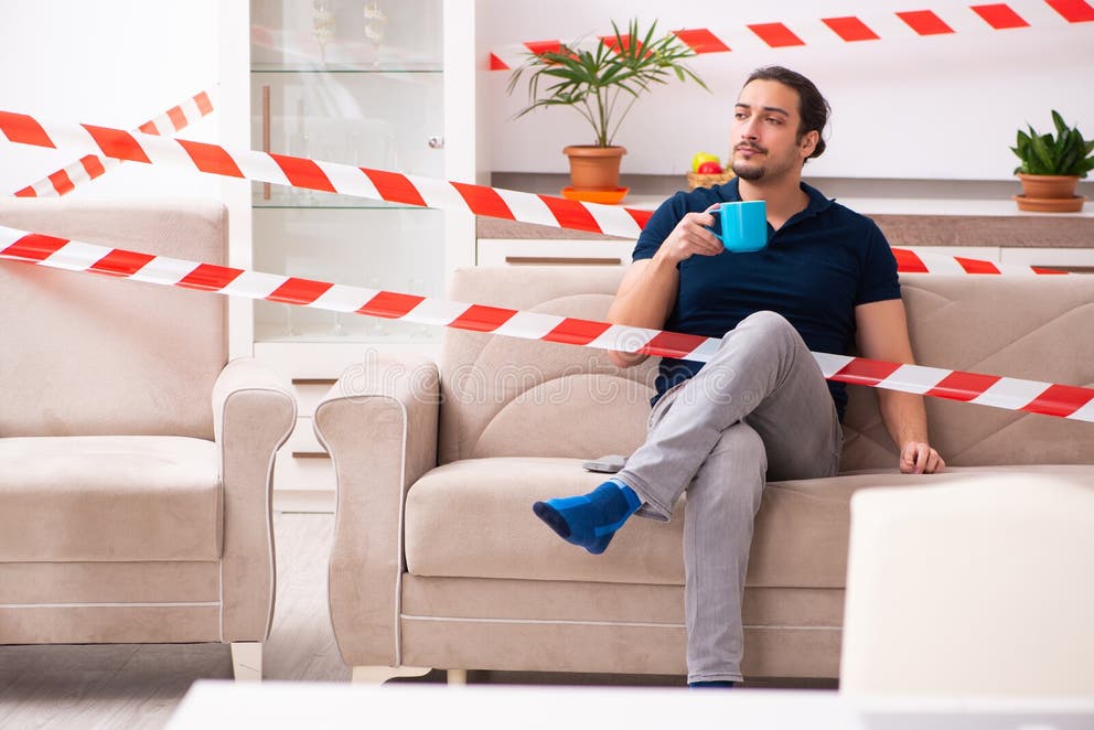 Young Man Feeling Bored at Home in Self-isolation Concept Stock Image ...