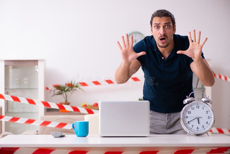Young Man Feeling Bored at Home in Self-isolation Concept Stock Photo ...