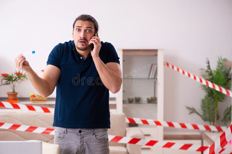 Young Man Feeling Bored at Home in Self-isolation Concept Stock Image ...