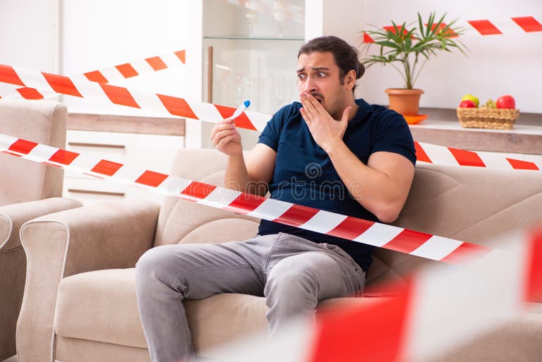 Young Man Feeling Bored at Home in Self-isolation Concept Stock Image ...