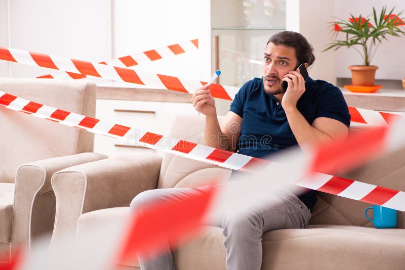 Young Man Feeling Bored at Home in Self-isolation Concept Stock Photo ...