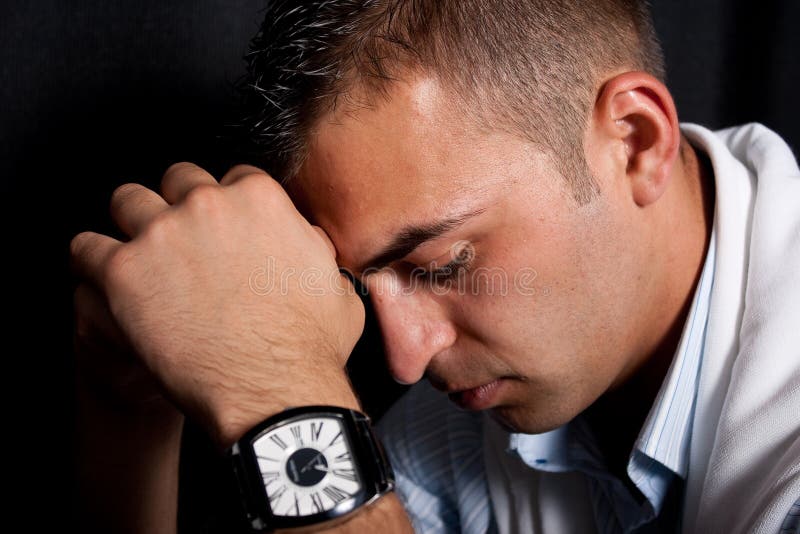 Young man feeling sad stock image. Image of casual, business - 14782811