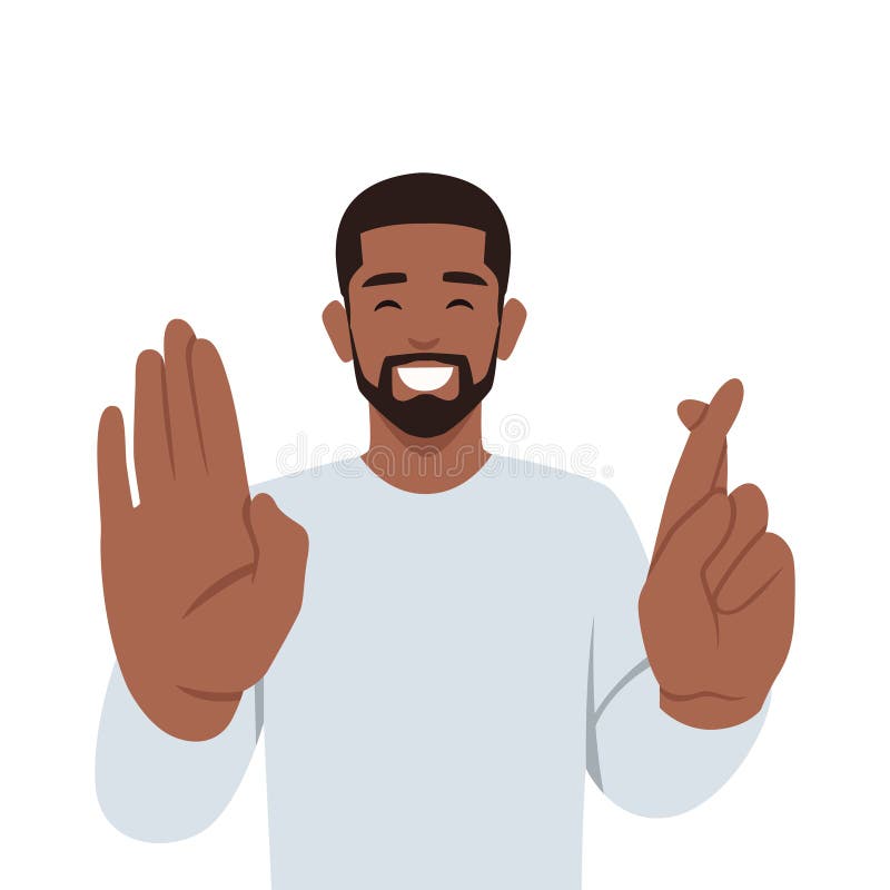 Finger Crossed, Lier Gesture. Isolated Hand, Superstition Sign, Lucky ...