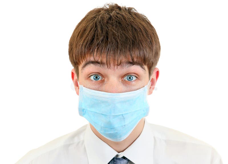 Young Man in Flu Mask stock photo. Image of sadness - 140394562