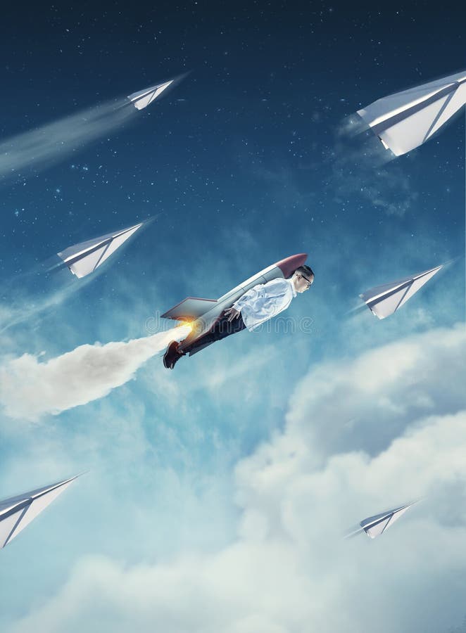 Airplanes and rocket stock photo. Image of genius, fast - 169053648