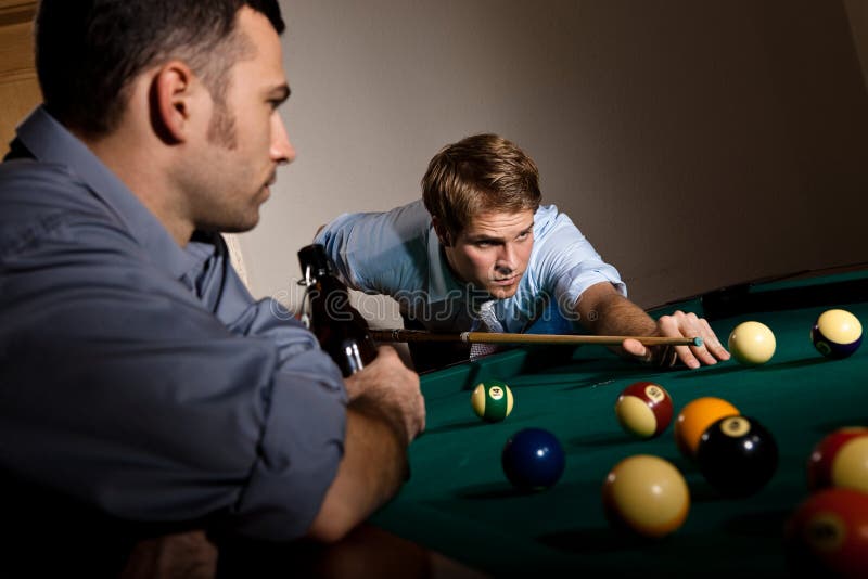 Young Man Focusing on Playing Snooker Stock Photo - Image of ...