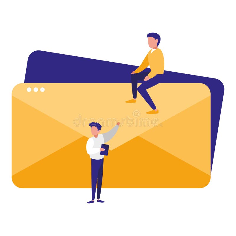 Young man with folder stock vector. Illustration of portrait - 136083466