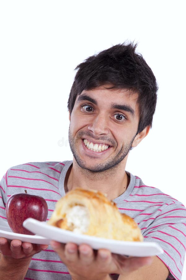 Young man food temptation stock photo. Image of healthy - 18197938