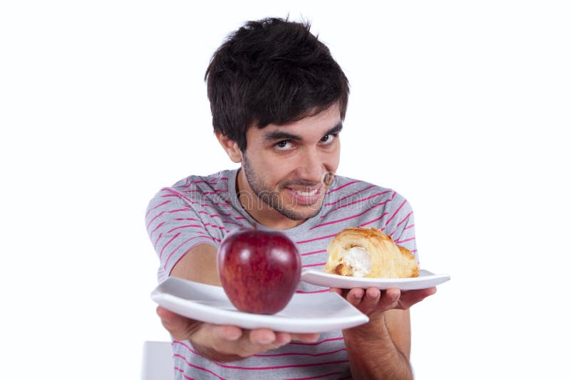 Young man food temptation stock photo. Image of happy - 18304716