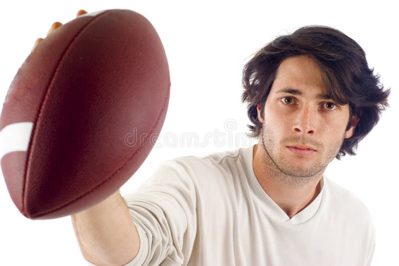 Young Man with Football stock photo. Image of handsome - 12516336