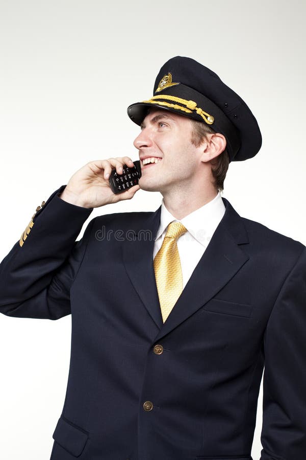 Young Man in the Form of a Passenger Plane Pilot Stock Image - Image of ...