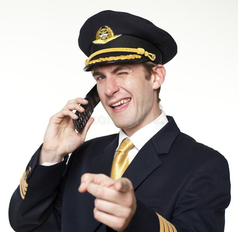 Young Man in the Form of a Passenger Plane Pilot Stock Image - Image of ...