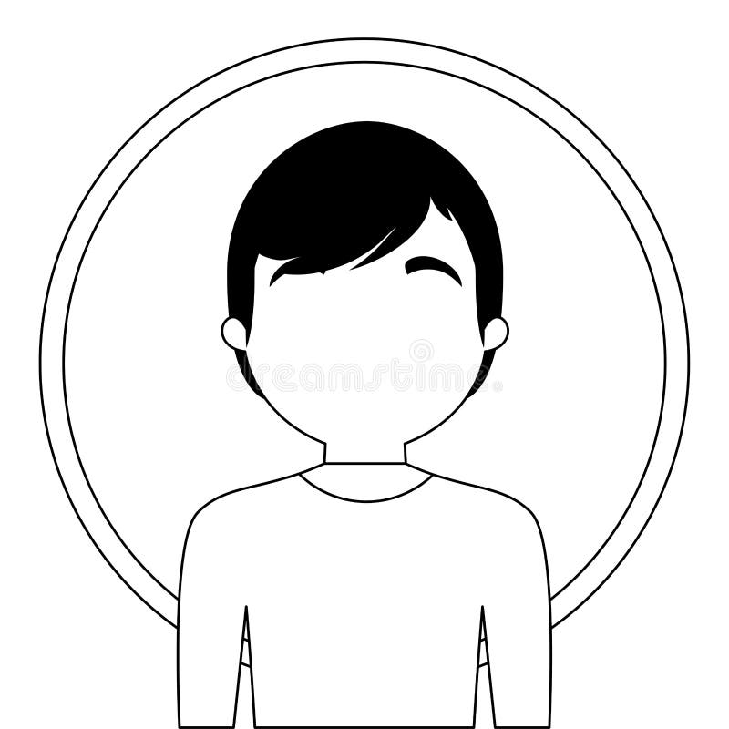Young Man with Frame Circular Avatar Character Stock Illustration ... Young Man with Frame Circular Avatar Character Stock Illustration ...