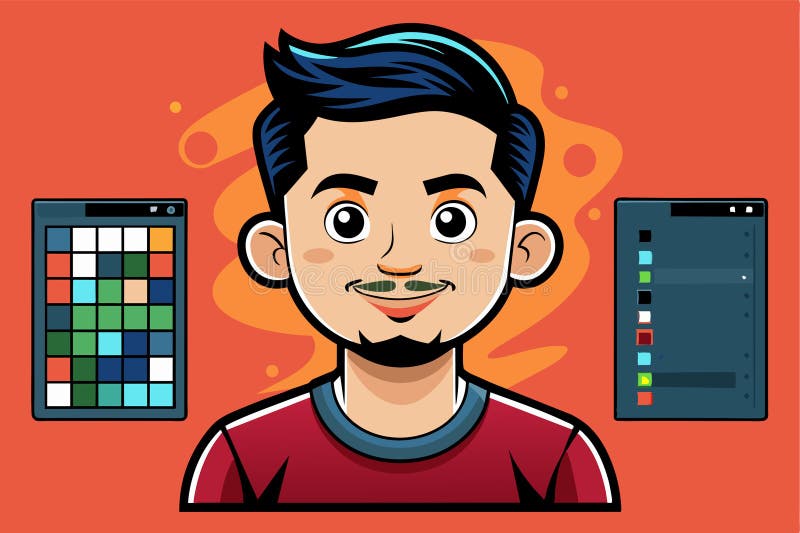 A Young Man with a Friendly Demeanor Stands in a Creative Studio ...