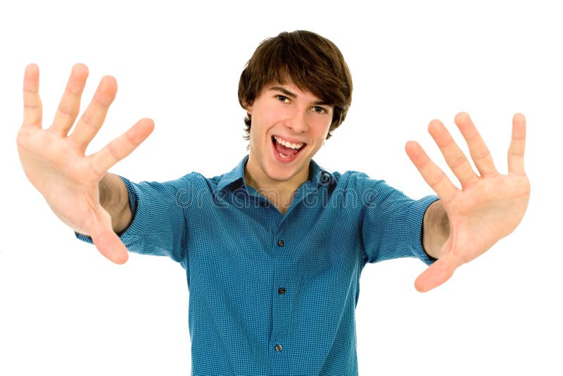 Young man gesturing stock image. Image of enthusiasm - 12516811