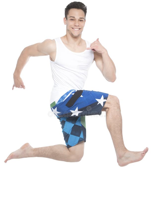 Young Man Gesturing Call Sign Stock Photo - Image of people, confidence ...