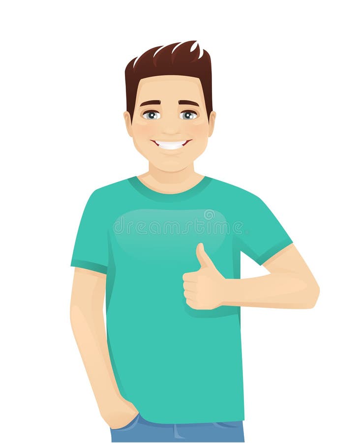 Young Man Gesturing Ok Sign Stock Vector - Illustration of cartoon ...
