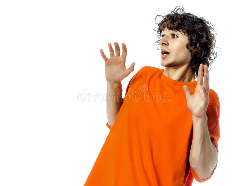 Young Man Walking Looking Up Side View Stock Image - Image of isolated ...