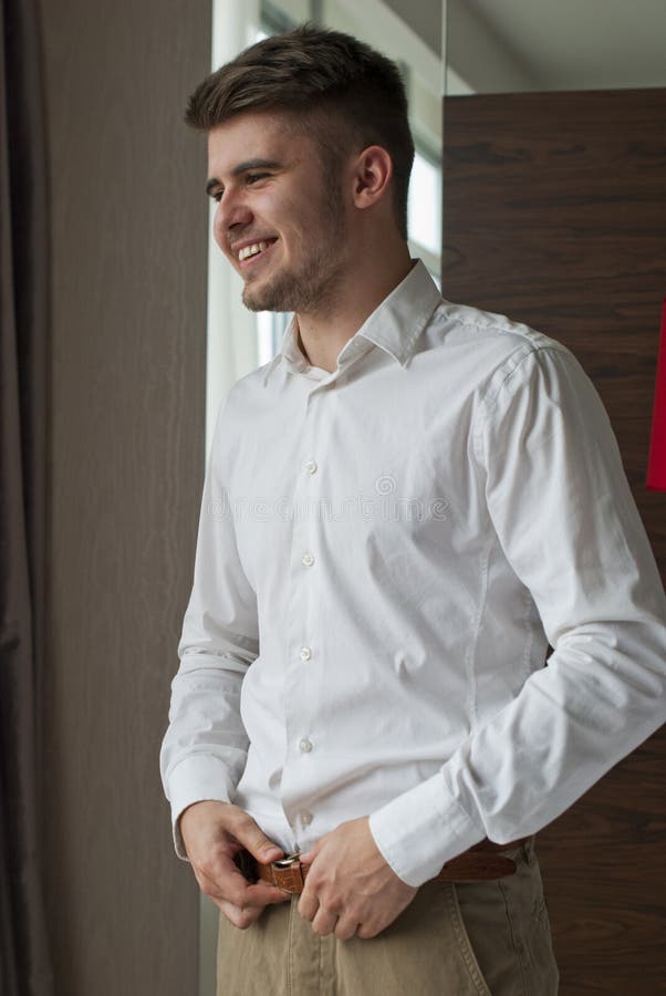 Young Man Getting Ready for a Special Day. Stock Photo - Image of group ...