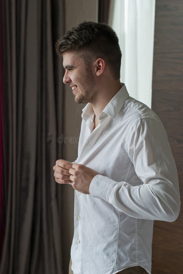 Young Man Getting Ready for a Special Day. Stock Photo - Image of ...