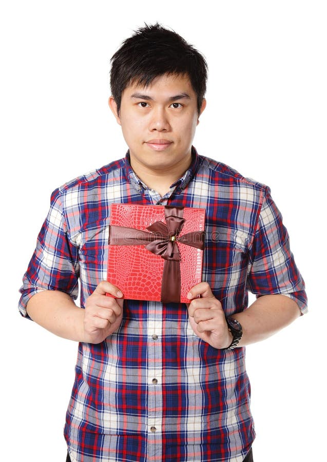 Young man give gift stock image. Image of fashion, person - 22540307