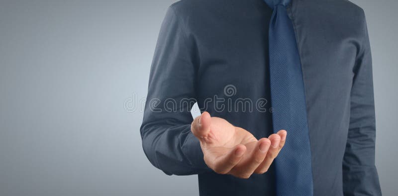 Man Giving Empty Hand. Open Hand Showing Concept Stock Image - Image of ...