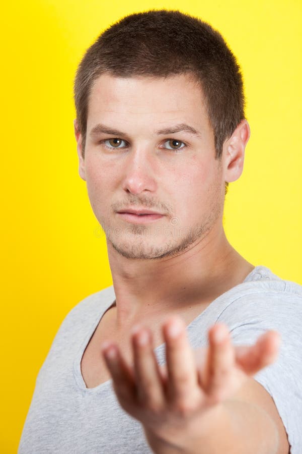 Young man giving hand stock image. Image of handsome - 27940067