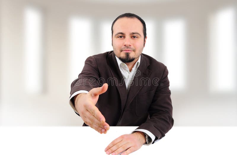 Young Man Giving Hand for Handshake Stock Image - Image of handshake ...