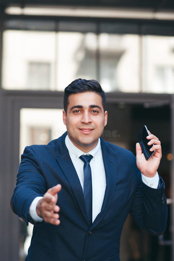 Young Man Giving a Hand for Handshake Stock Image - Image of ...