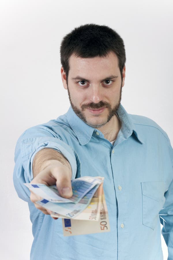 Young man giving money stock photo. Image of backup, modern - 8689014