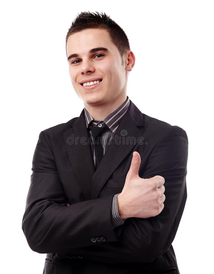 Young man giving thumb up stock photo. Image of people - 36663642